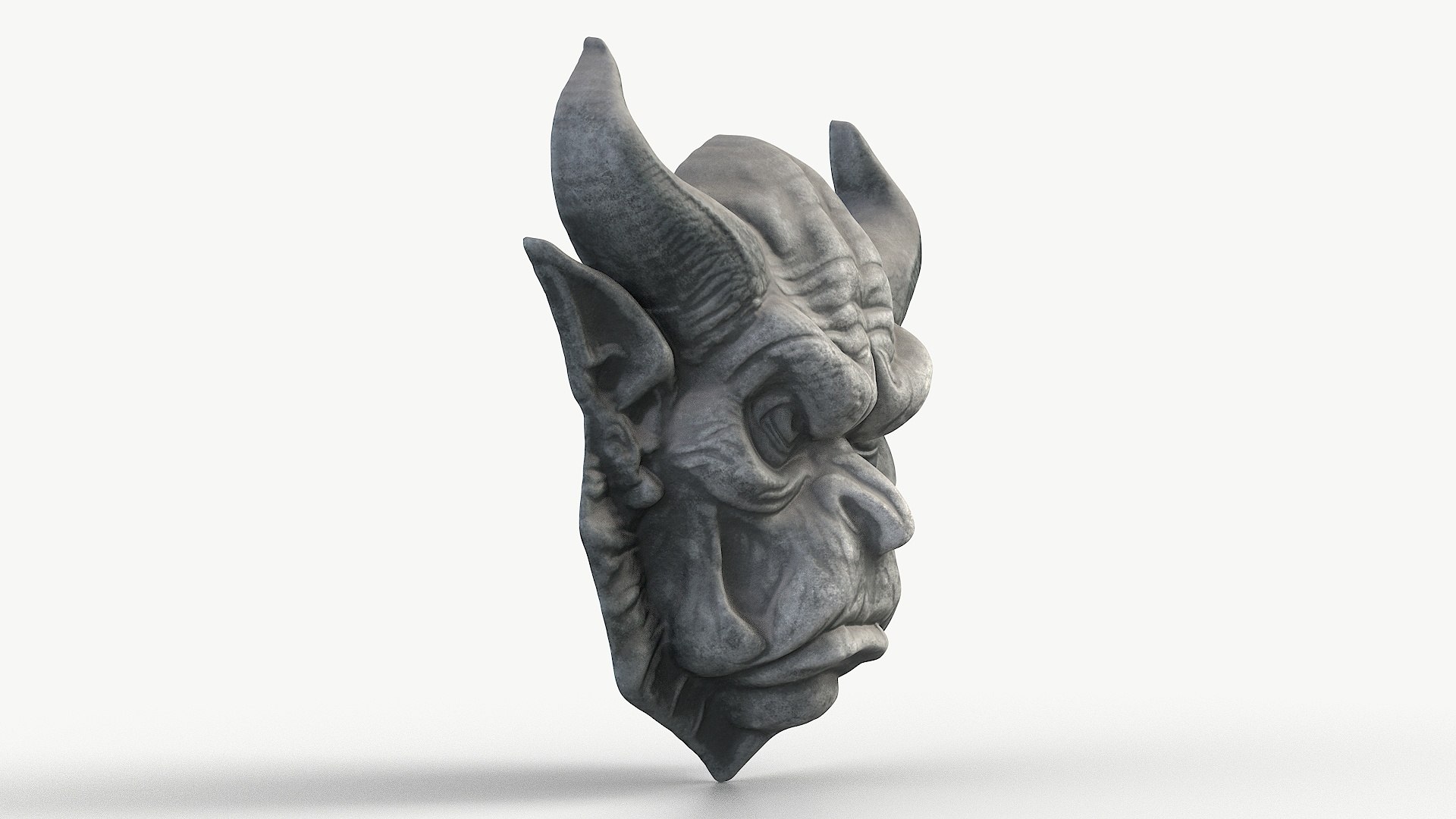 Gargoyle Head Textured 1 3D - TurboSquid 2290542