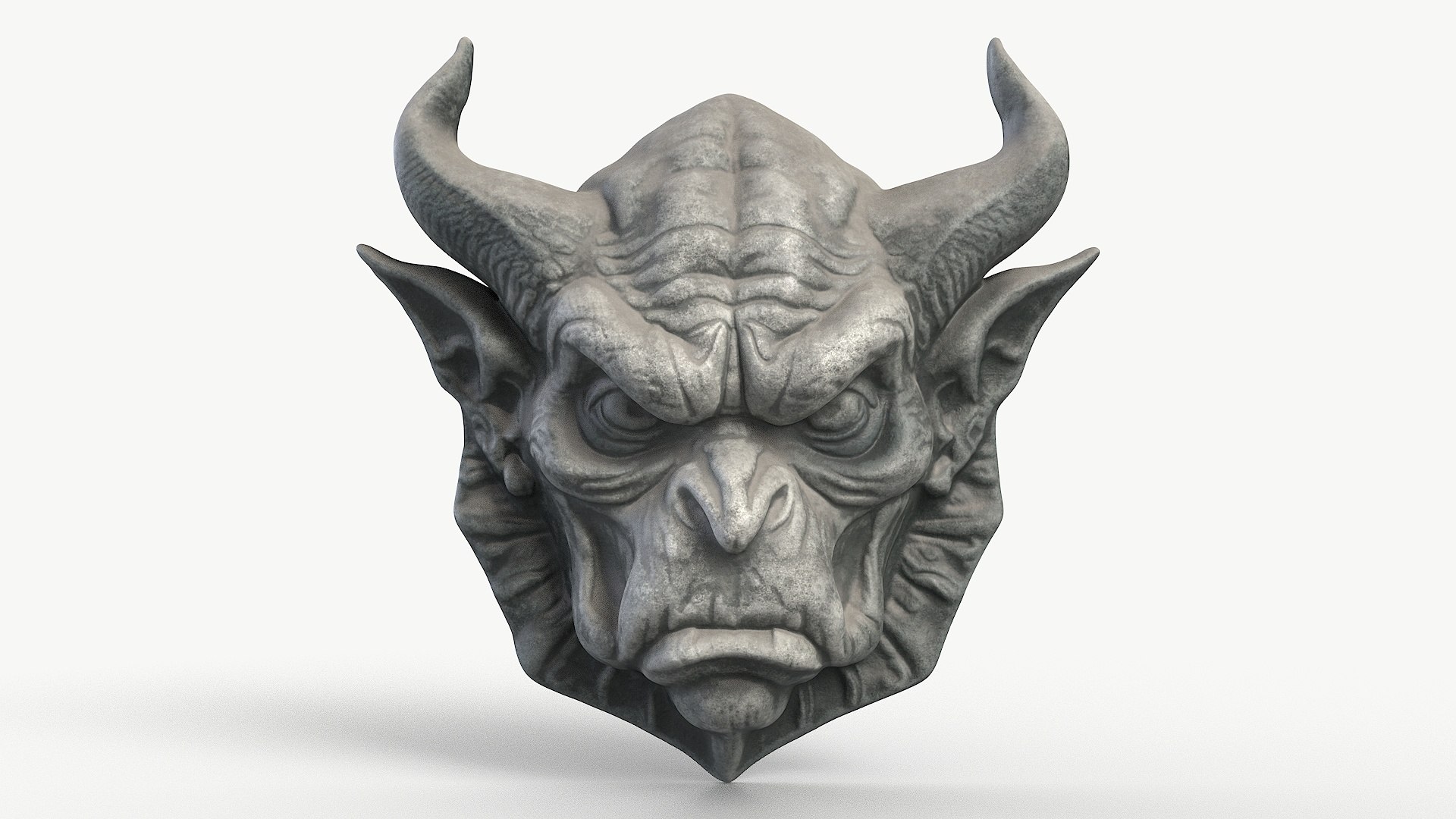Gargoyle Head Textured 1 3D - TurboSquid 2290542