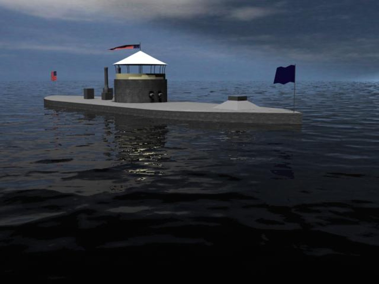 3d Model Uss Monitor