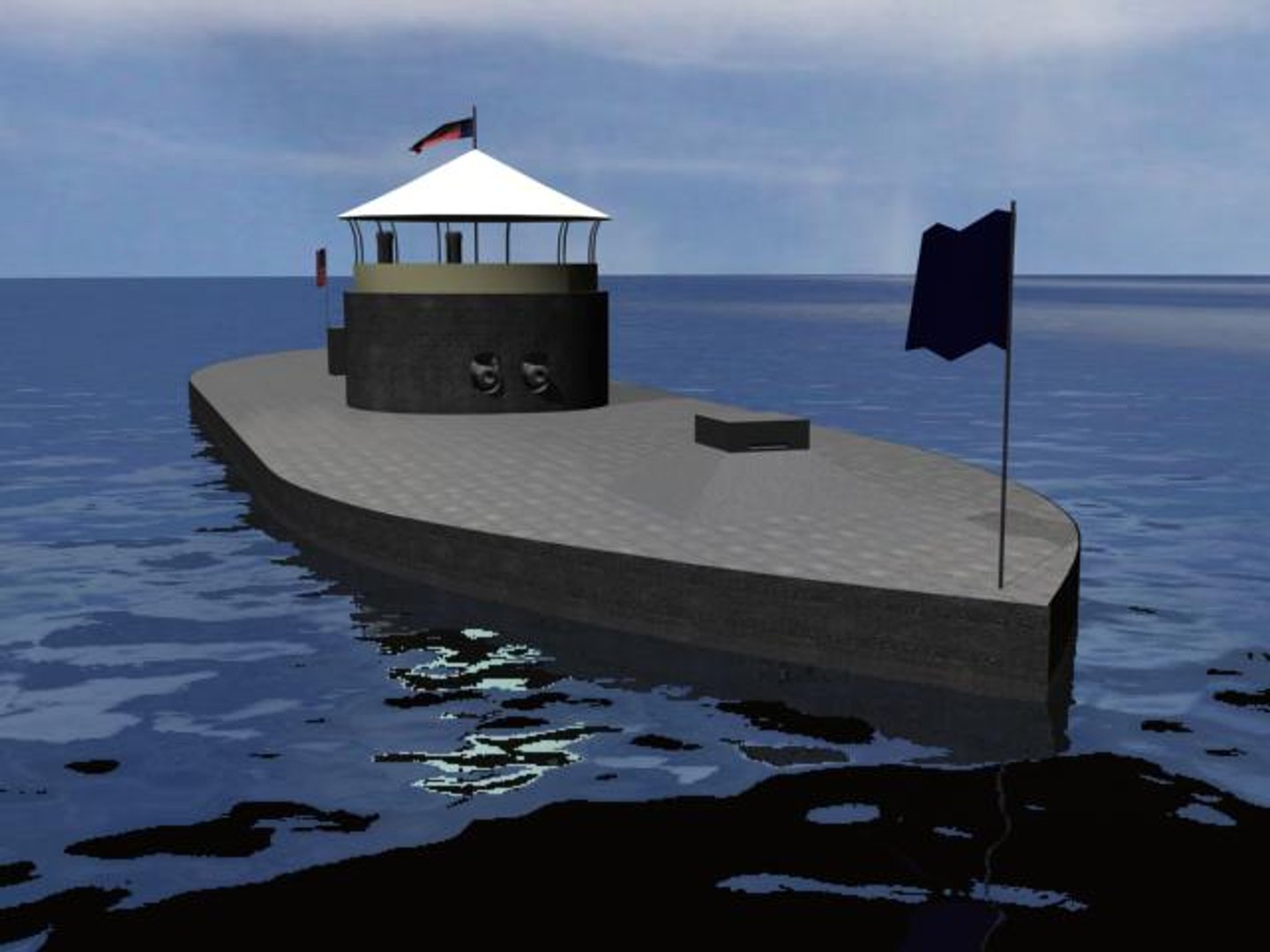 3d Model Uss Monitor