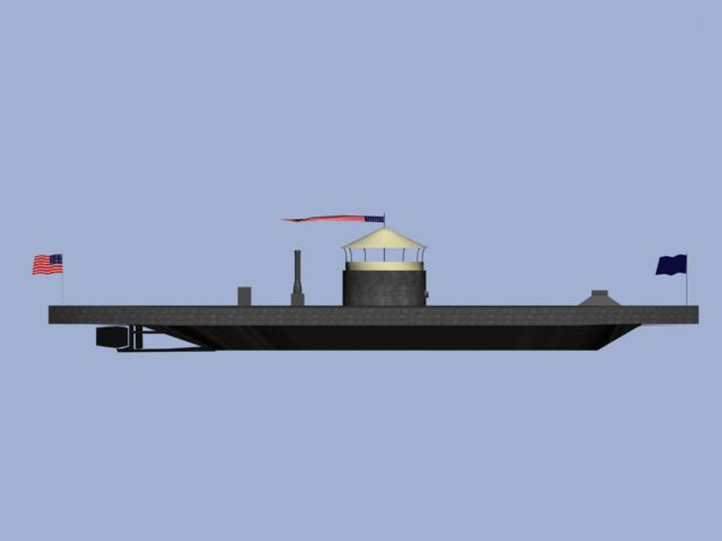 3d Model Uss Monitor