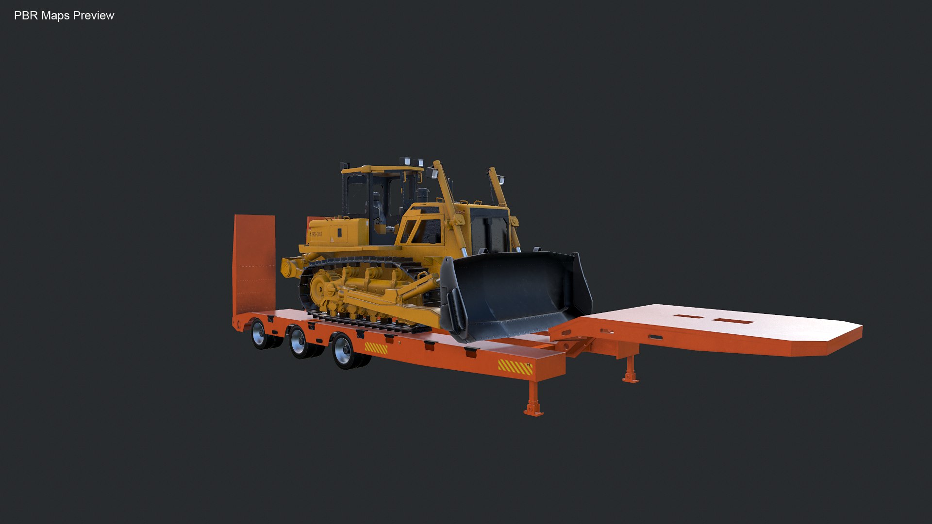 Low Loader Trailer With Bulldozer 3D Model - TurboSquid 2029872