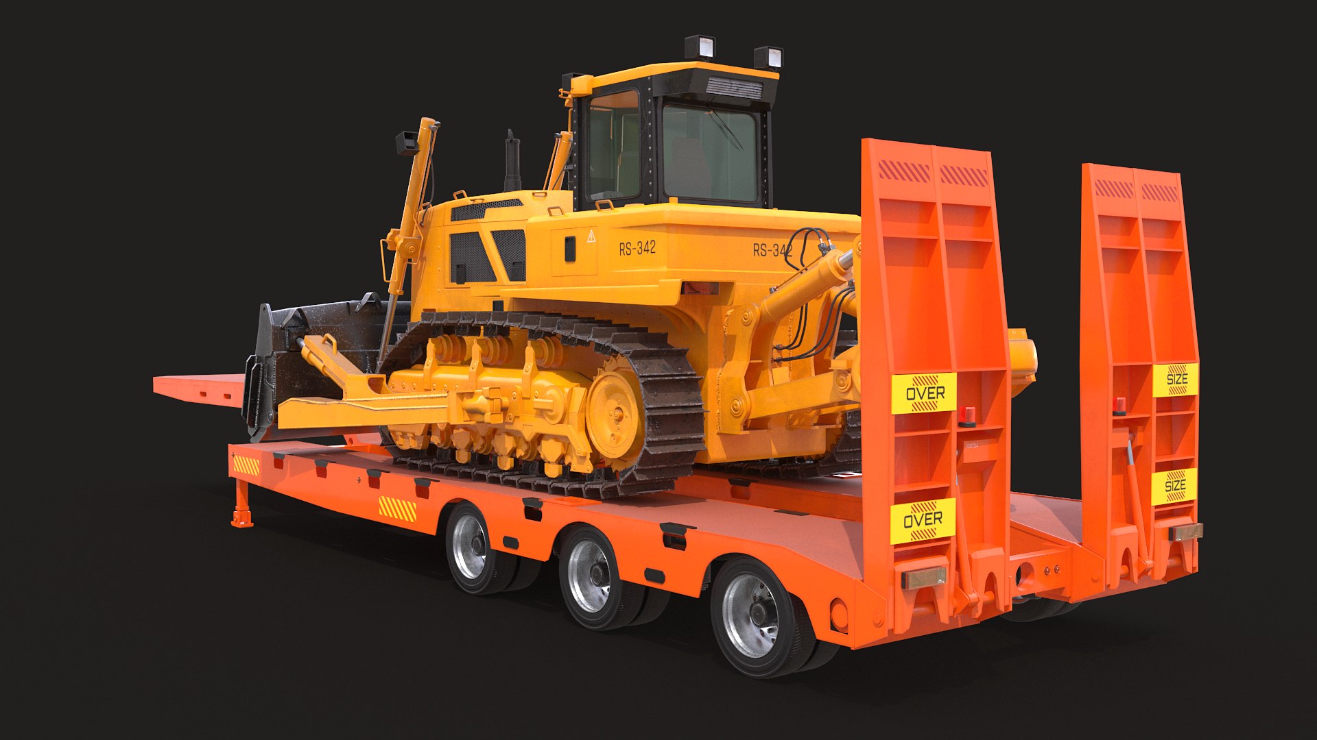 Low Loader Trailer With Bulldozer 3D Model - TurboSquid 2029872