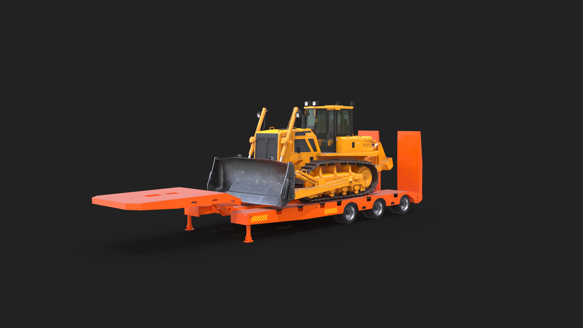 Low Loader Trailer With Bulldozer 3D Model - TurboSquid 2029872