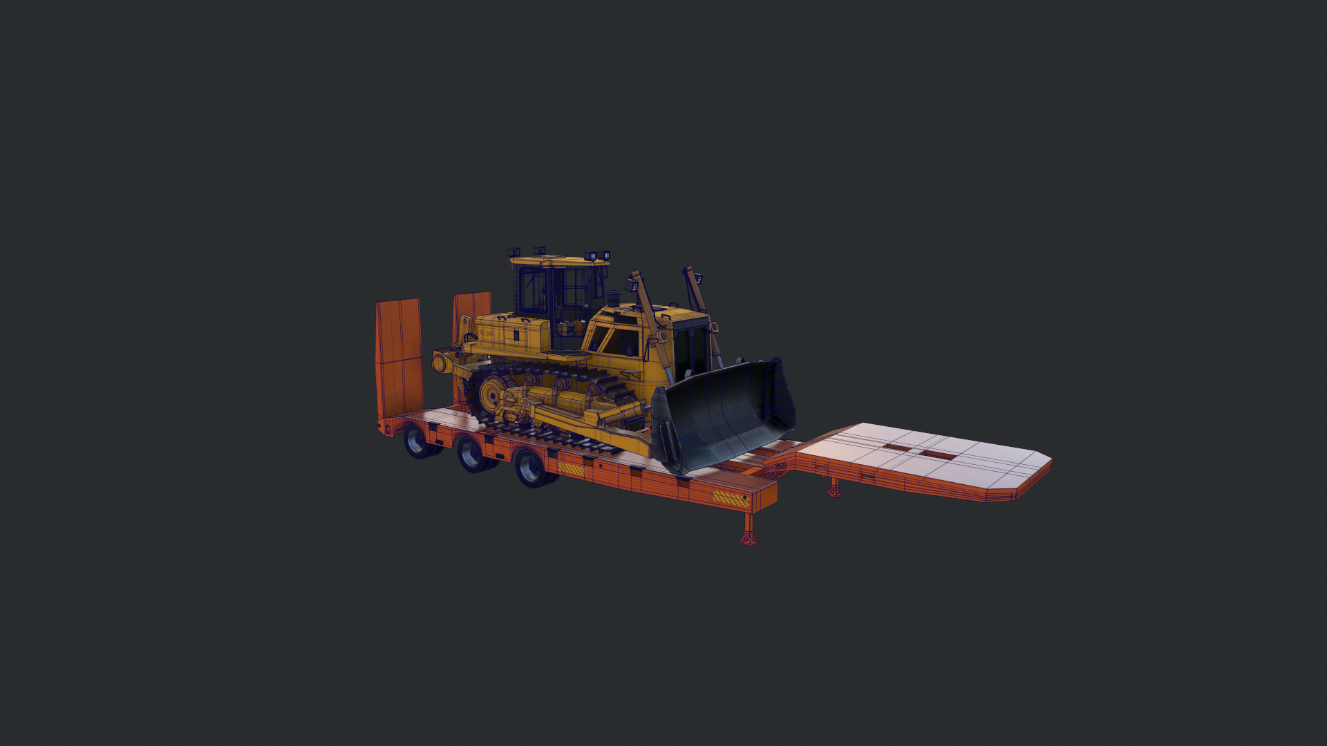 Low Loader Trailer With Bulldozer 3D Model - TurboSquid 2029872