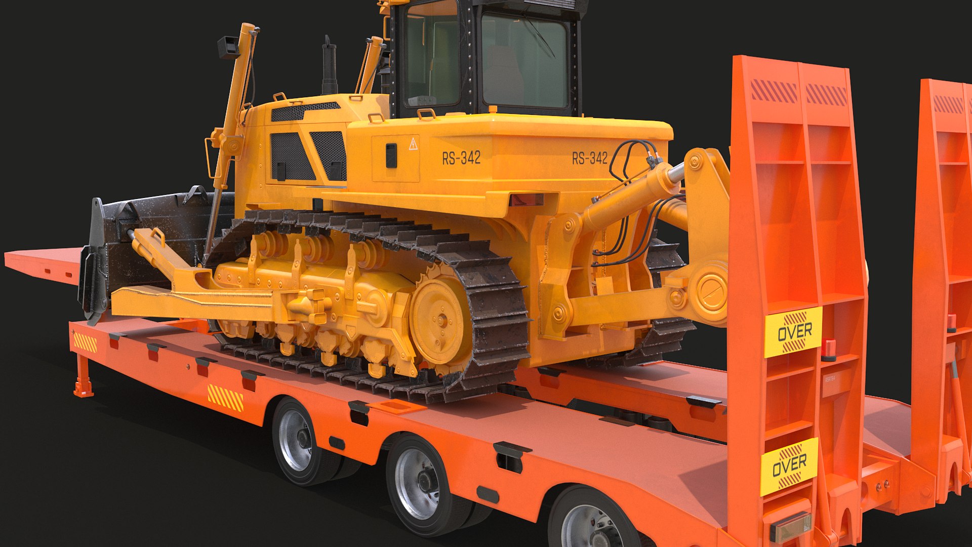 Low Loader Trailer With Bulldozer 3D Model - TurboSquid 2029872
