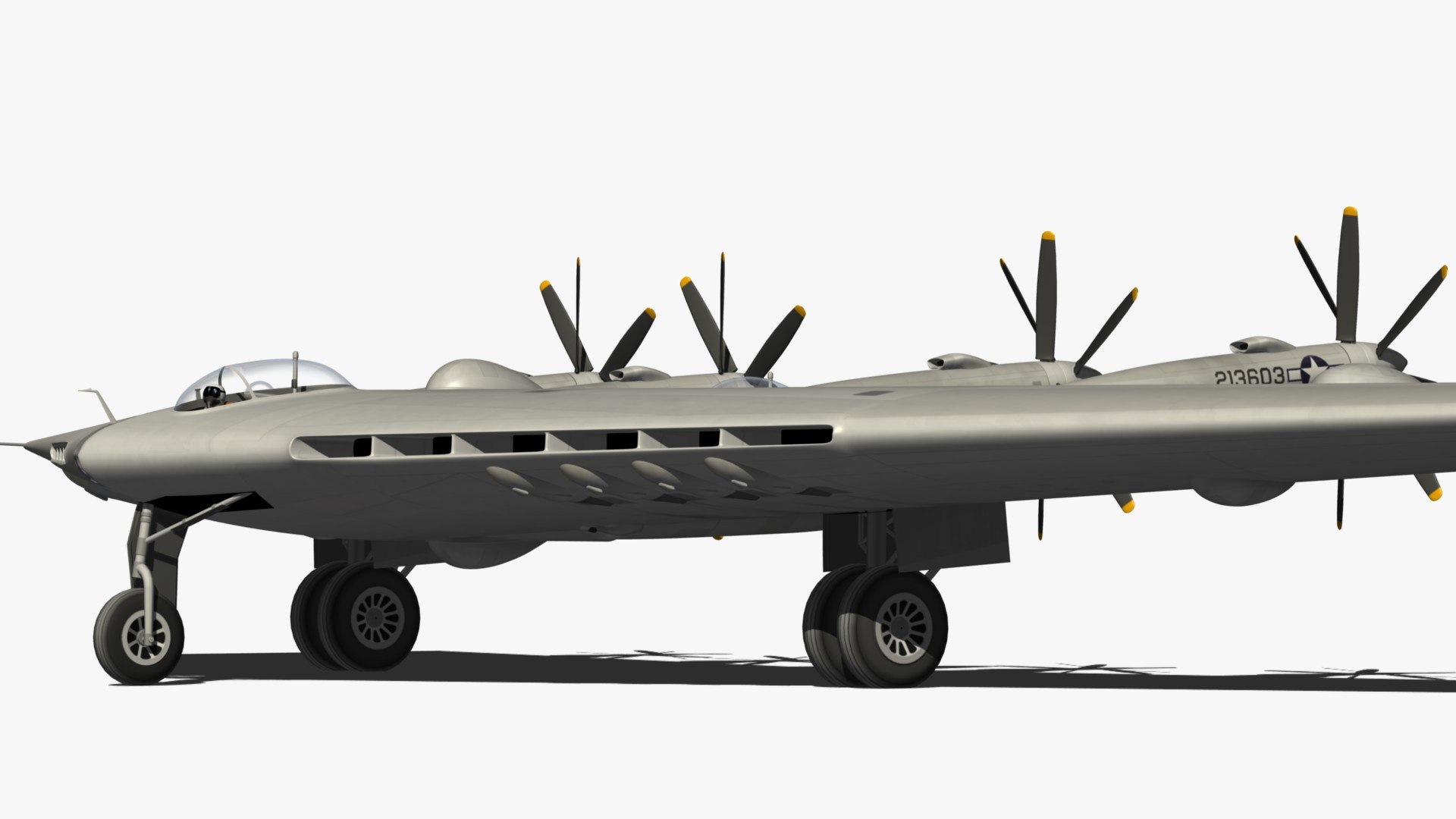 Northrop Flying Wing Bomber 3d Model