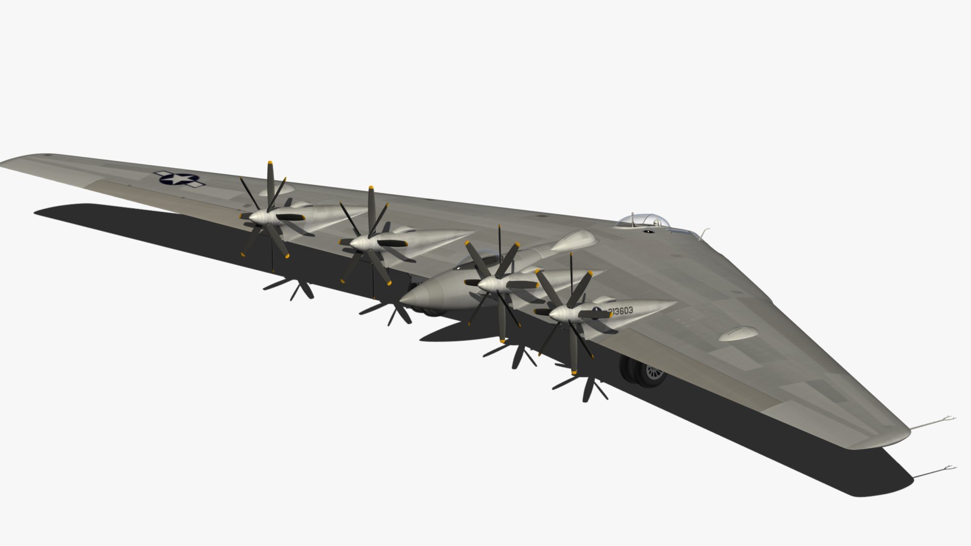 Northrop Flying Wing Bomber 3d Model