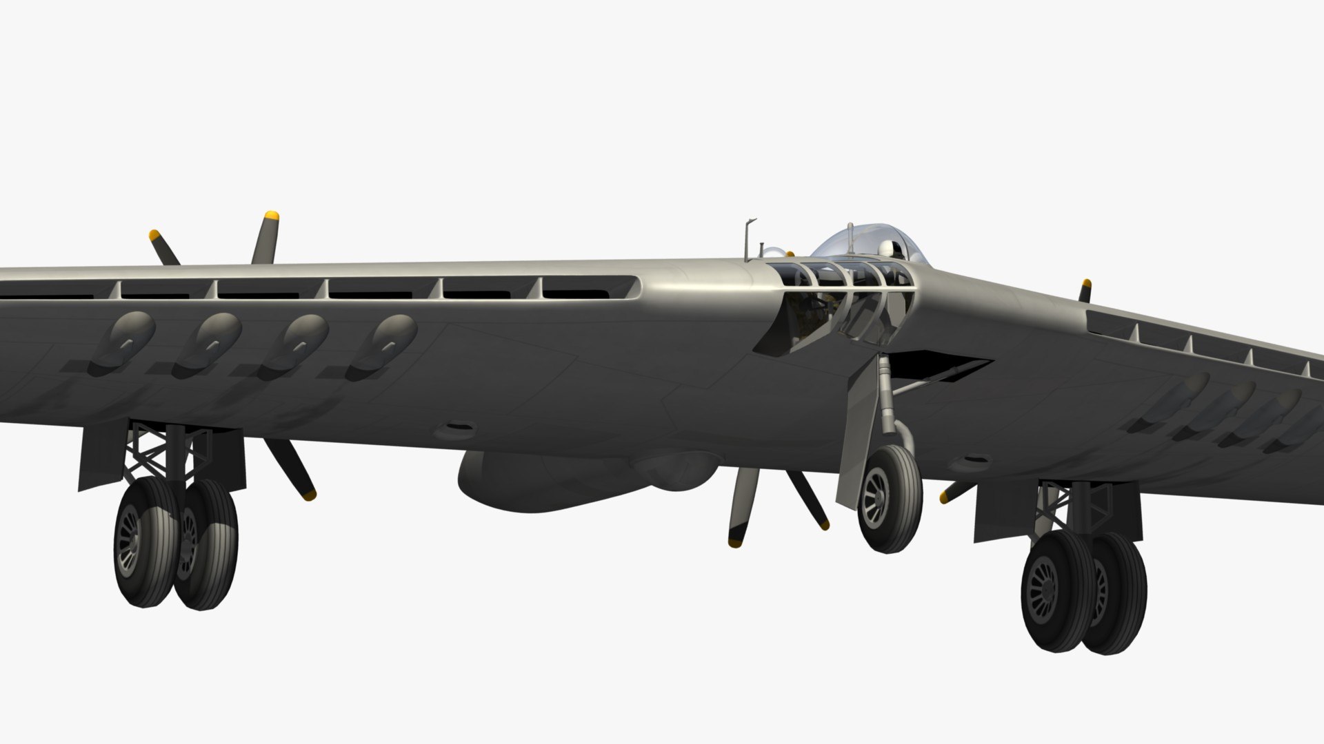 Northrop Flying Wing Bomber 3d Model