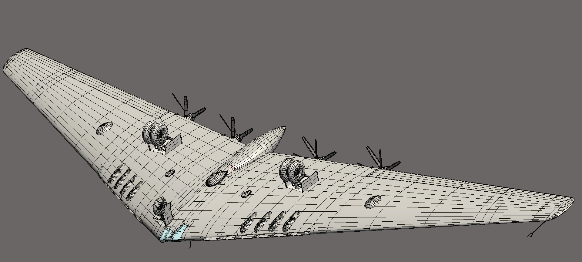 northrop flying wing bomber 3d model