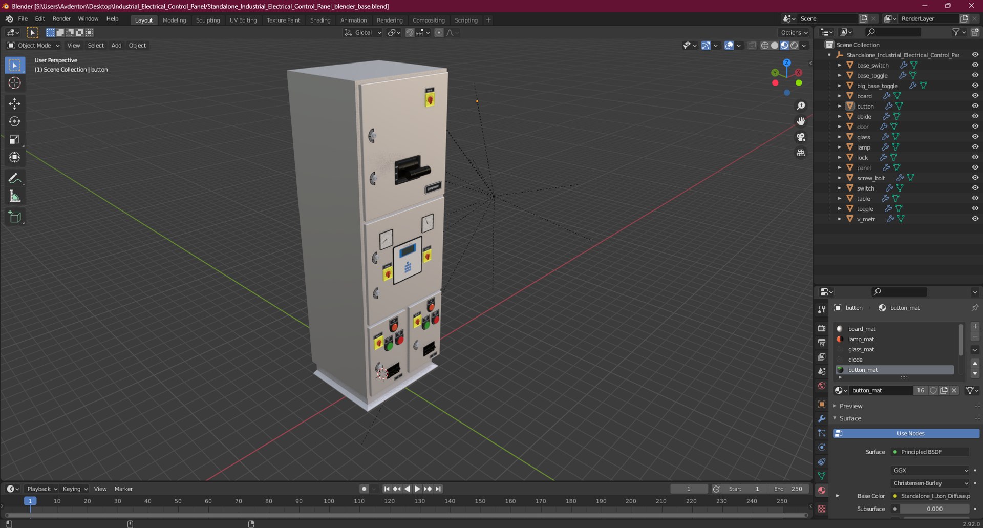 3D Standalone Industrial Electrical Control Panel Model - TurboSquid 2246780