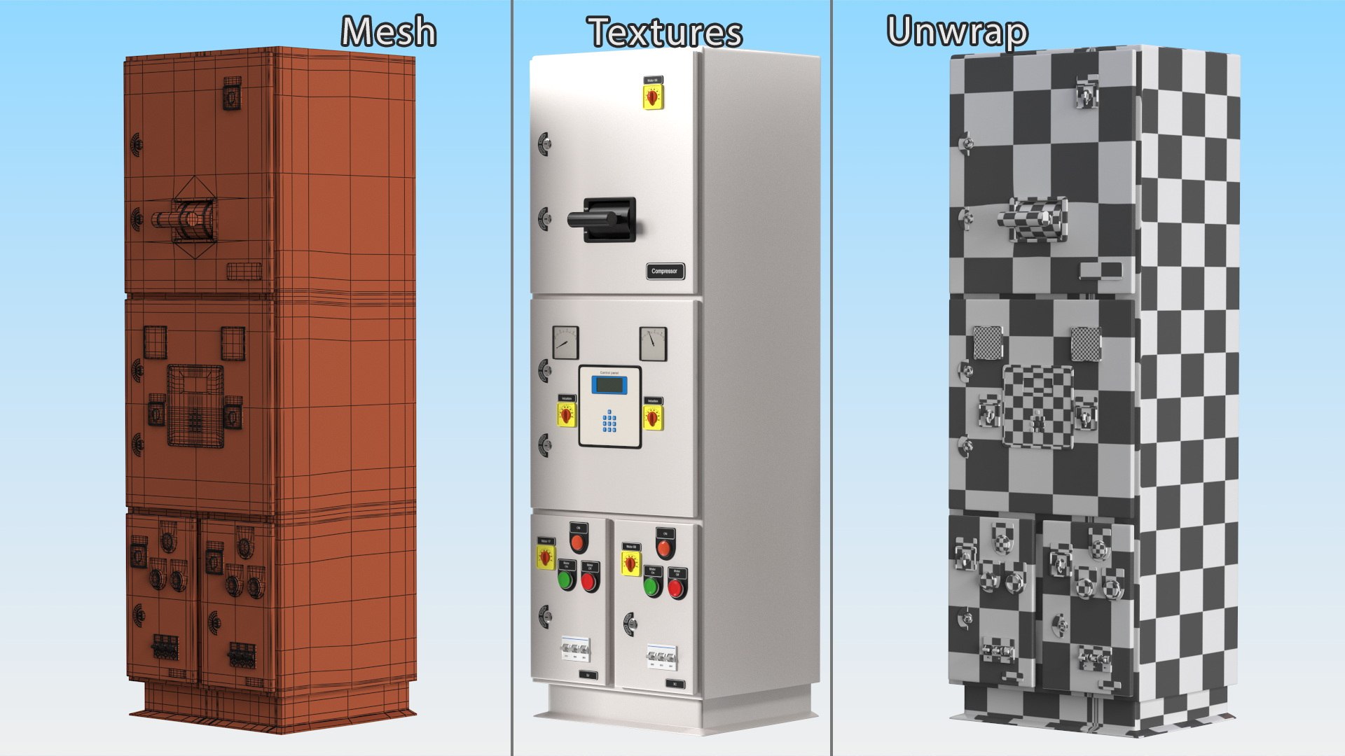 3D Standalone Industrial Electrical Control Panel Model - TurboSquid ...