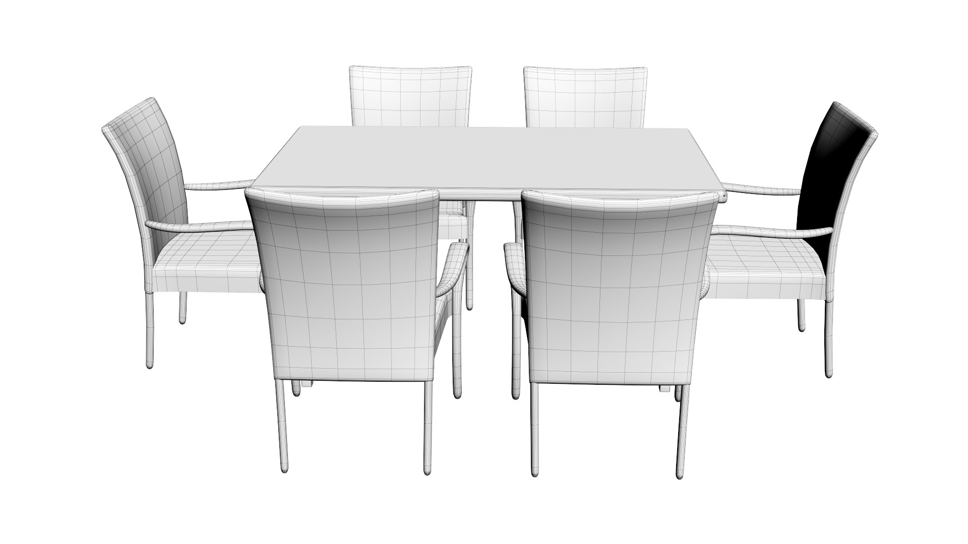 7 Piece Dining Set Model - TurboSquid 2369105