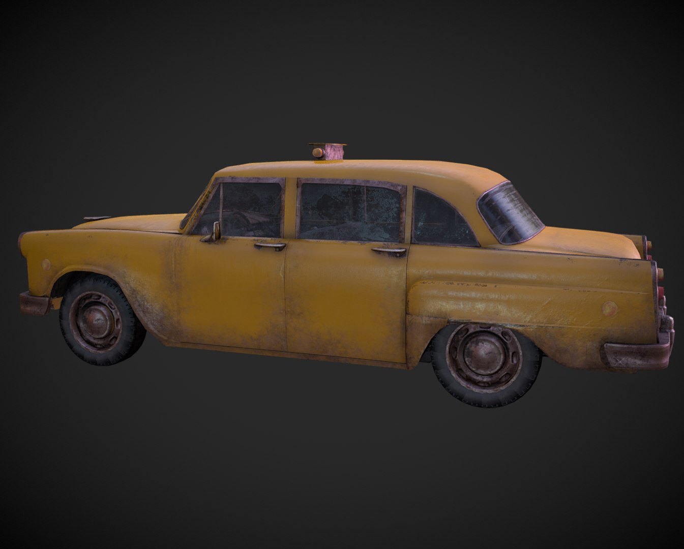 3D Pbr Realistic Yellow Taxi - TurboSquid 1318307