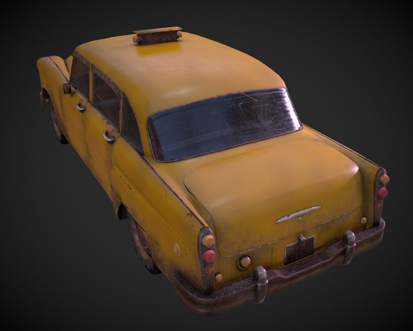 3D Pbr Realistic Yellow Taxi - TurboSquid 1318307
