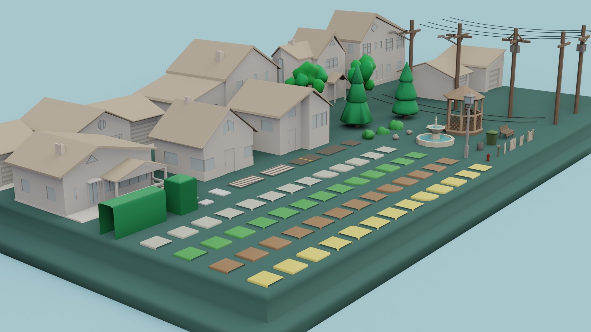 Low Poly Cartoon Pack Of FlatTown 3D Model - TurboSquid 1791771