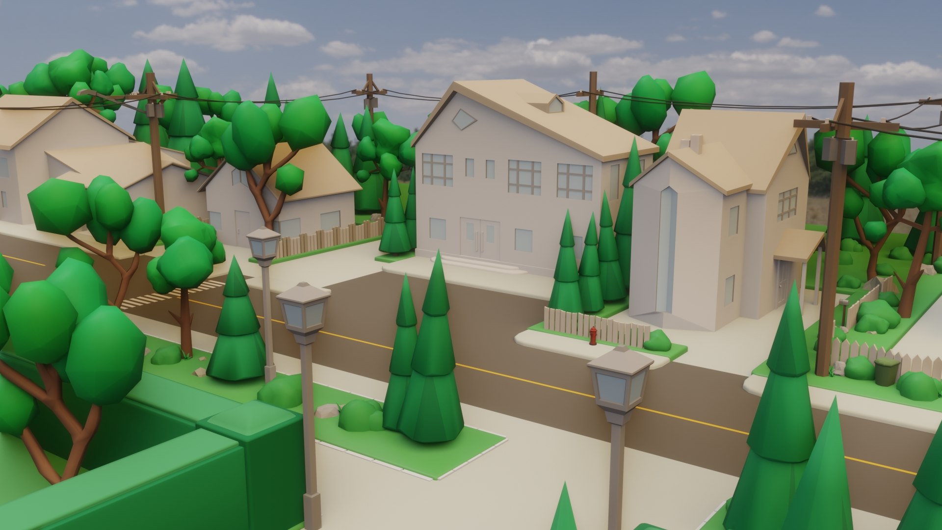 Low Poly Cartoon Pack Of FlatTown 3D Model - TurboSquid 1791771