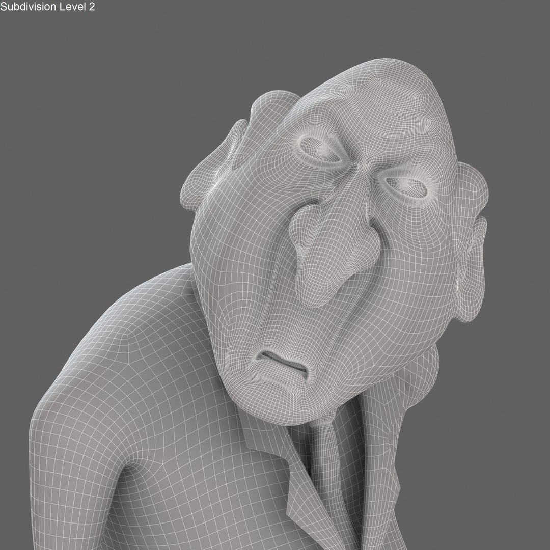 rigged cartoon evil businessman 3d max