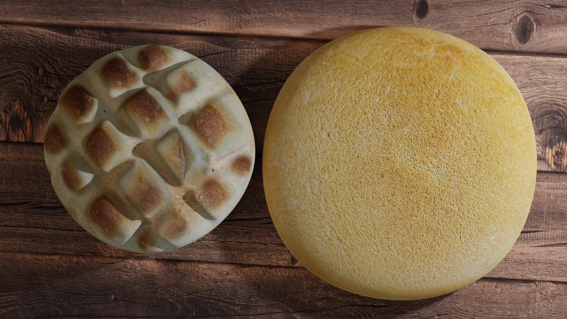 Italian turtle bread and focaccia bread 3D model - TurboSquid 2074267