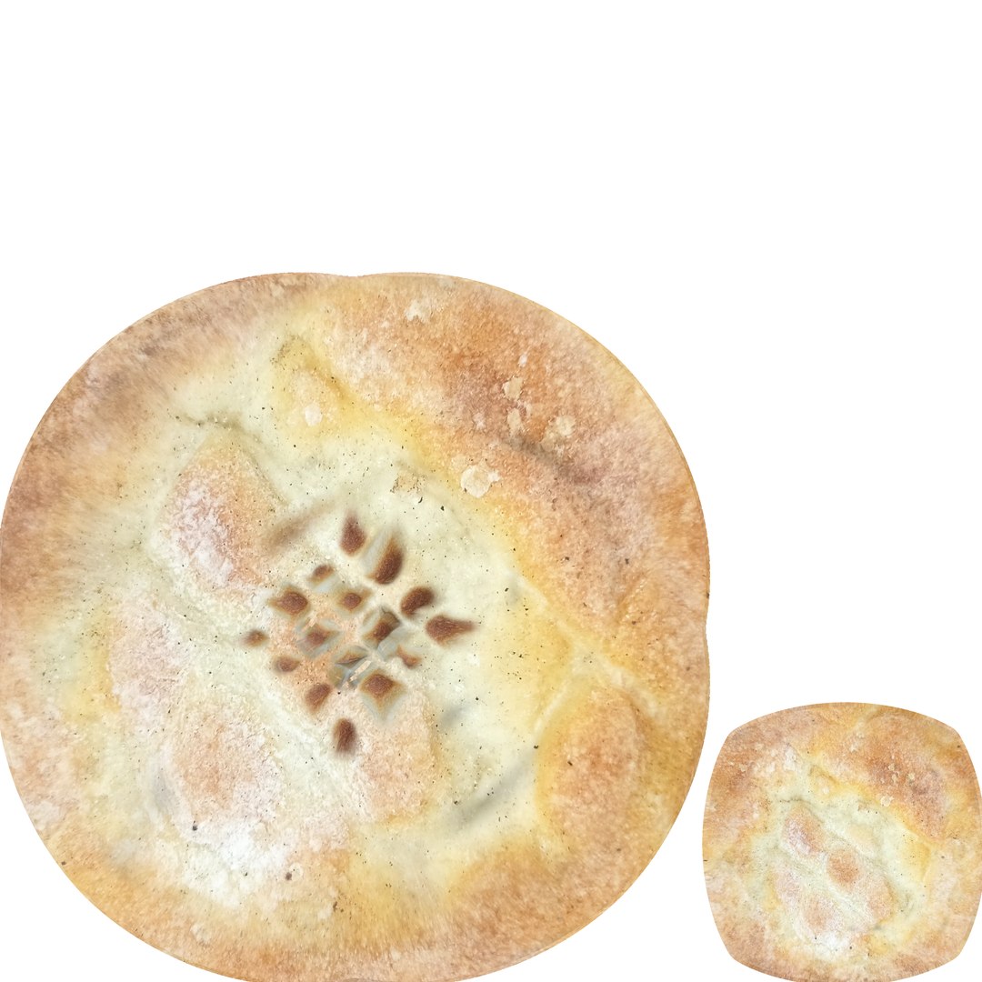 Italian turtle bread and focaccia bread 3D model - TurboSquid 2074267