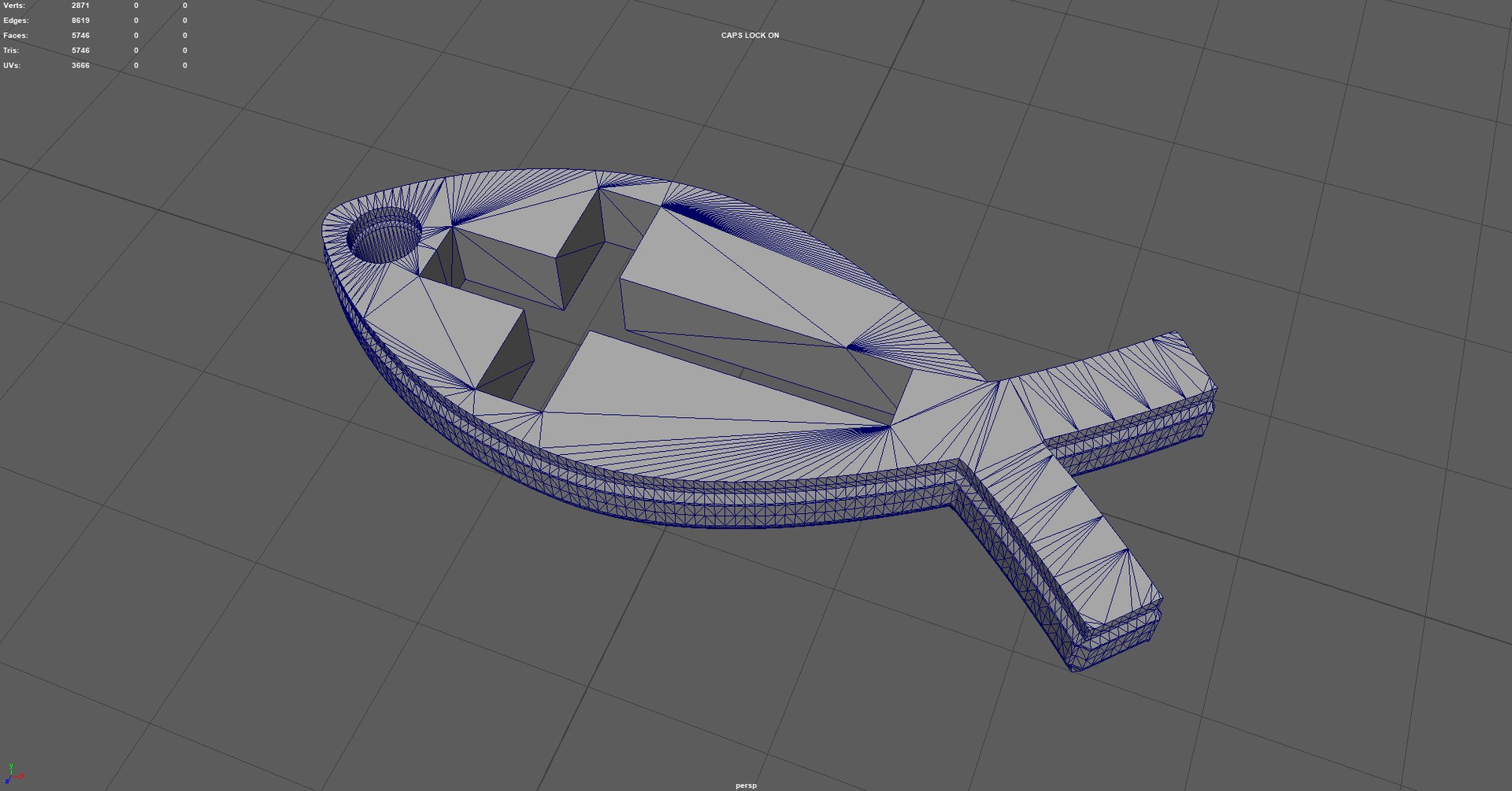 3D ichthus fish cross version - TurboSquid 1408660