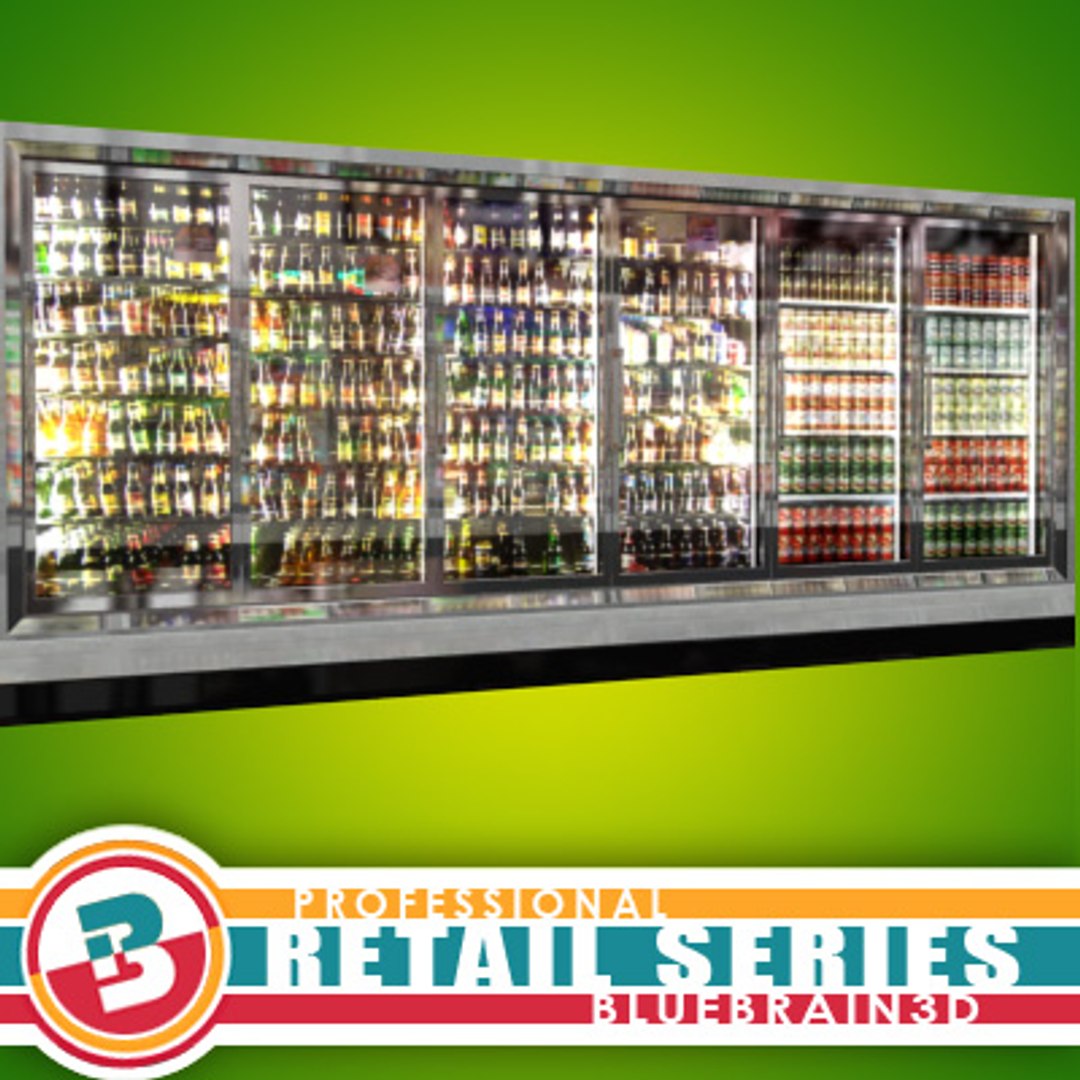3d Grocery Store Wall Freezers Model