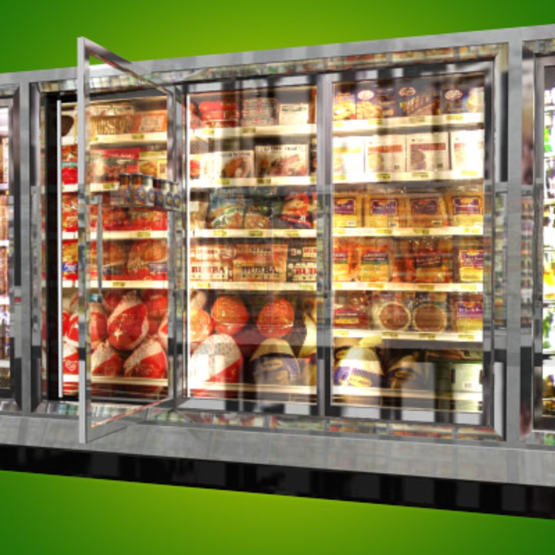 3d Grocery Store Wall Freezers Model