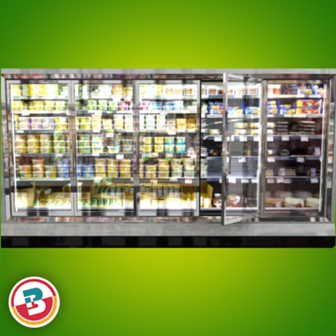 3d Grocery Store Wall Freezers Model