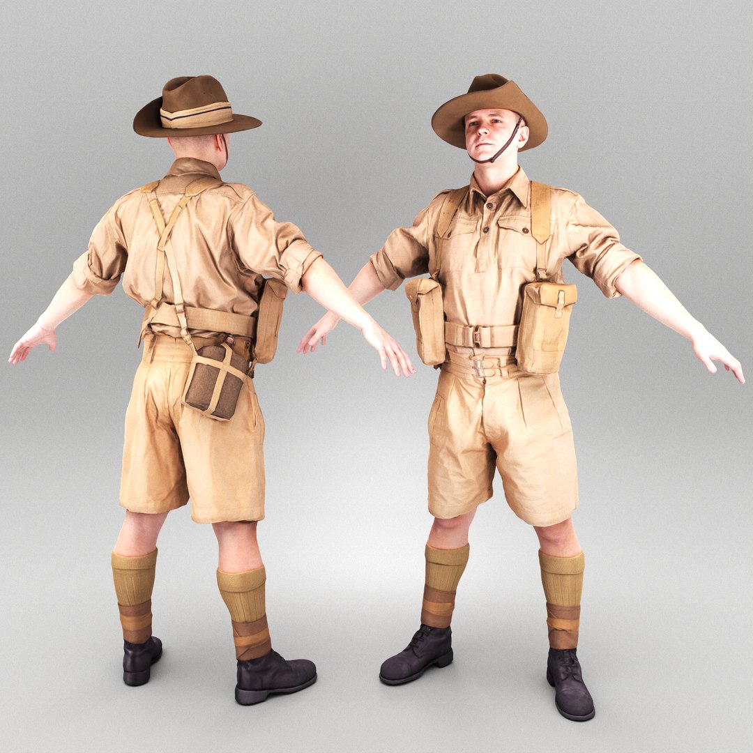 Australian soldier from World War II 379 3D model - TurboSquid 1954647