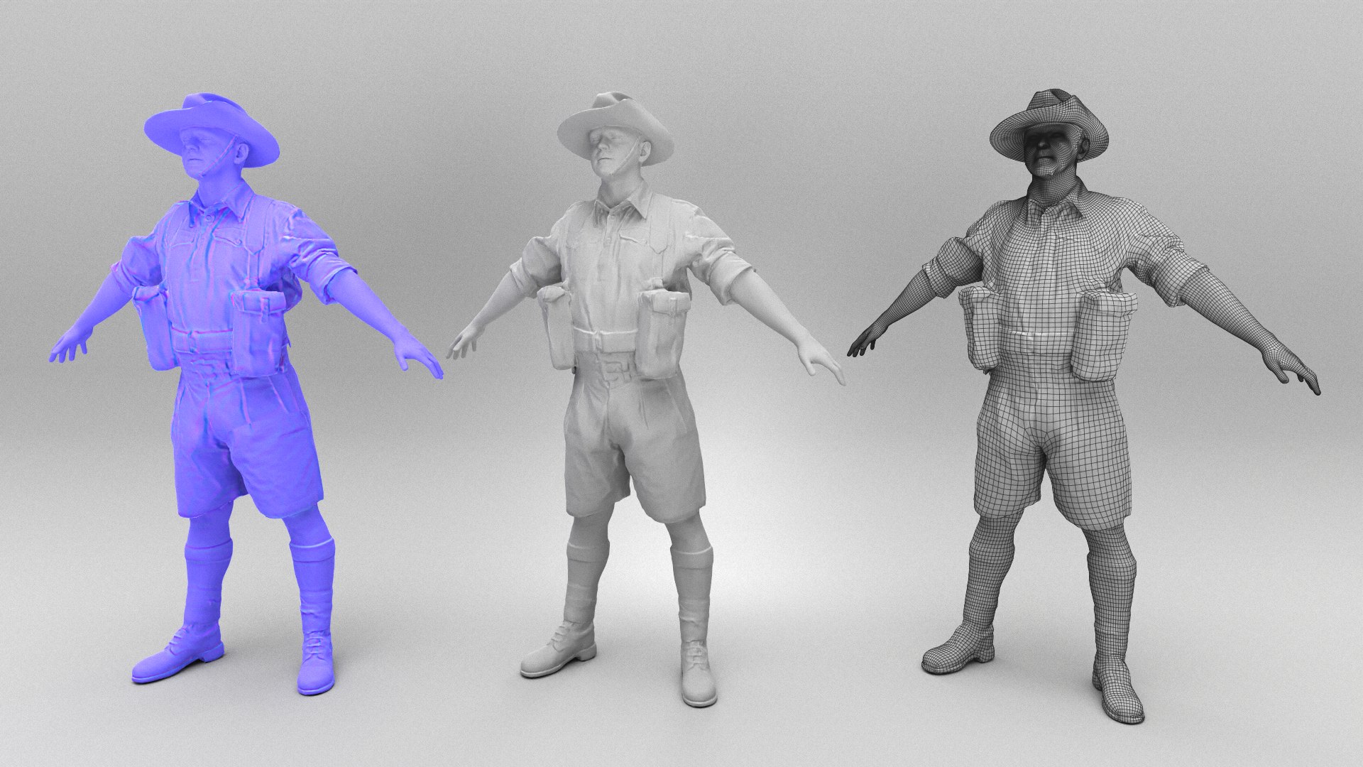 Australian soldier from World War II 379 3D model - TurboSquid 1954647