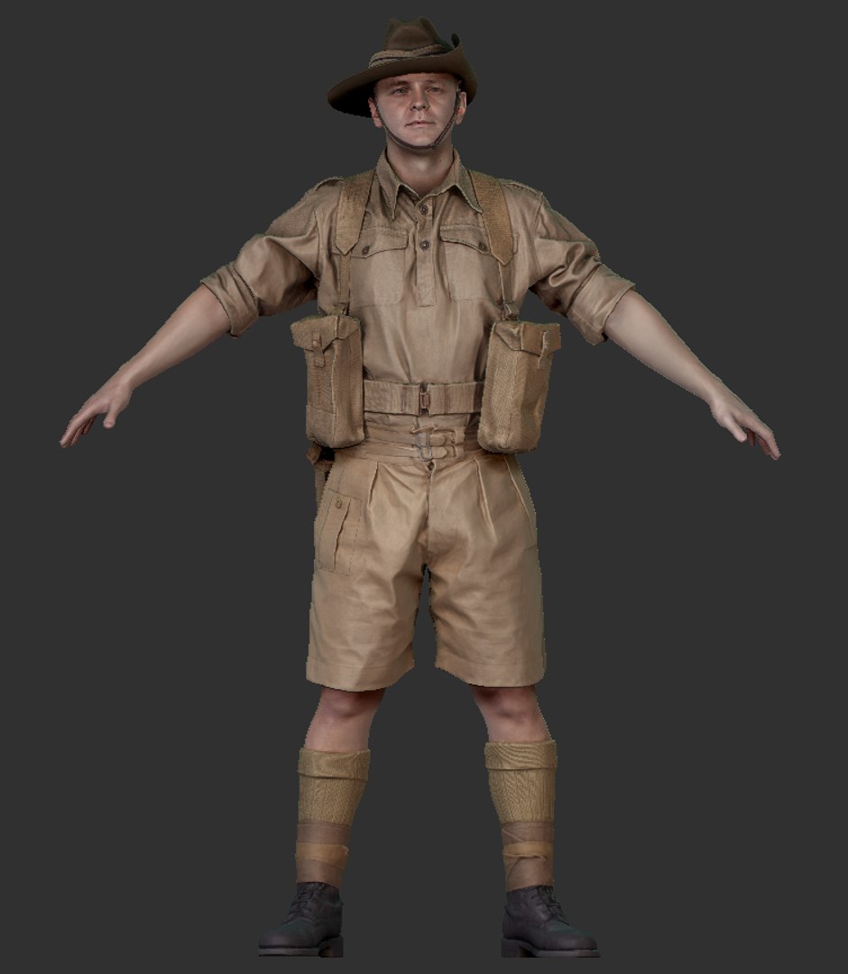Australian soldier from World War II 379 3D model - TurboSquid 1954647