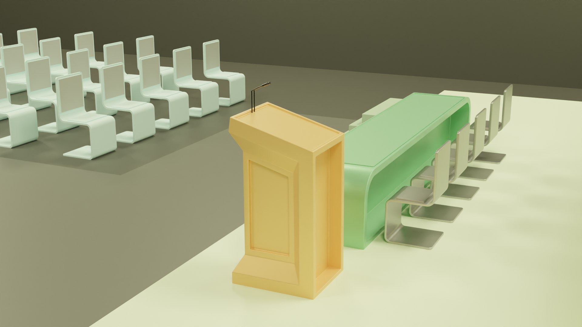 3D Conference Room Or Event Stage Design With Big Display Model ...