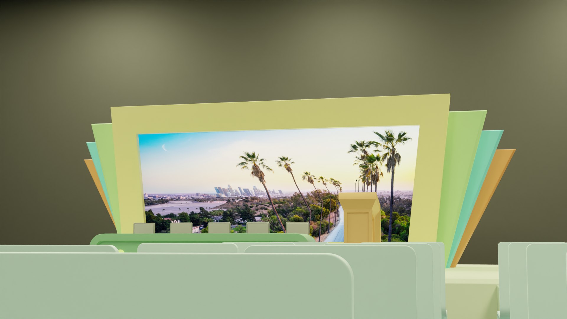 3D Conference Room Or Event Stage Design With Big Display Model ...