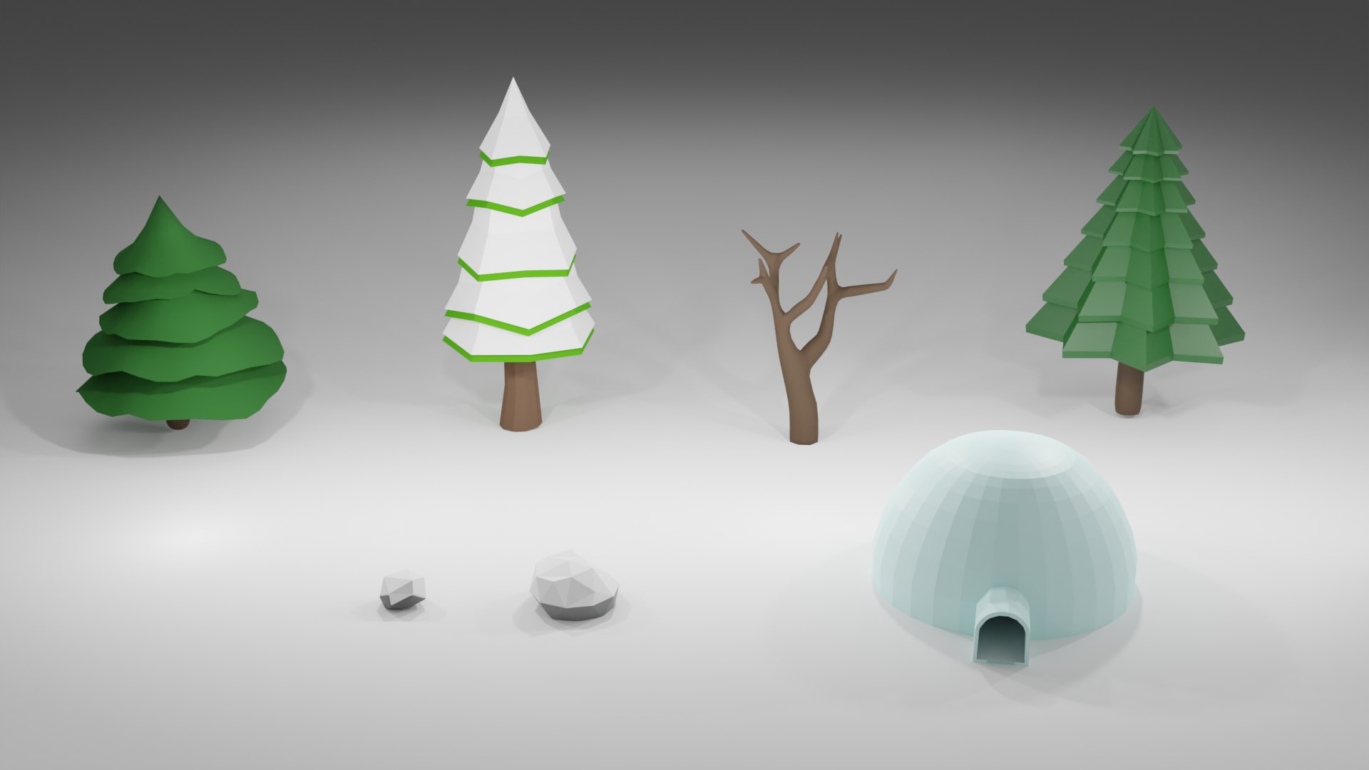 Low Poly Winter Wonderland Item Pack 3D Model - TurboSquid 2188465