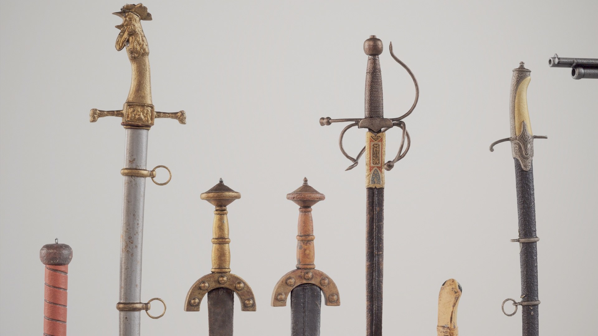 13 Apocalytpic Ornamental Weapons Model - TurboSquid 2200510