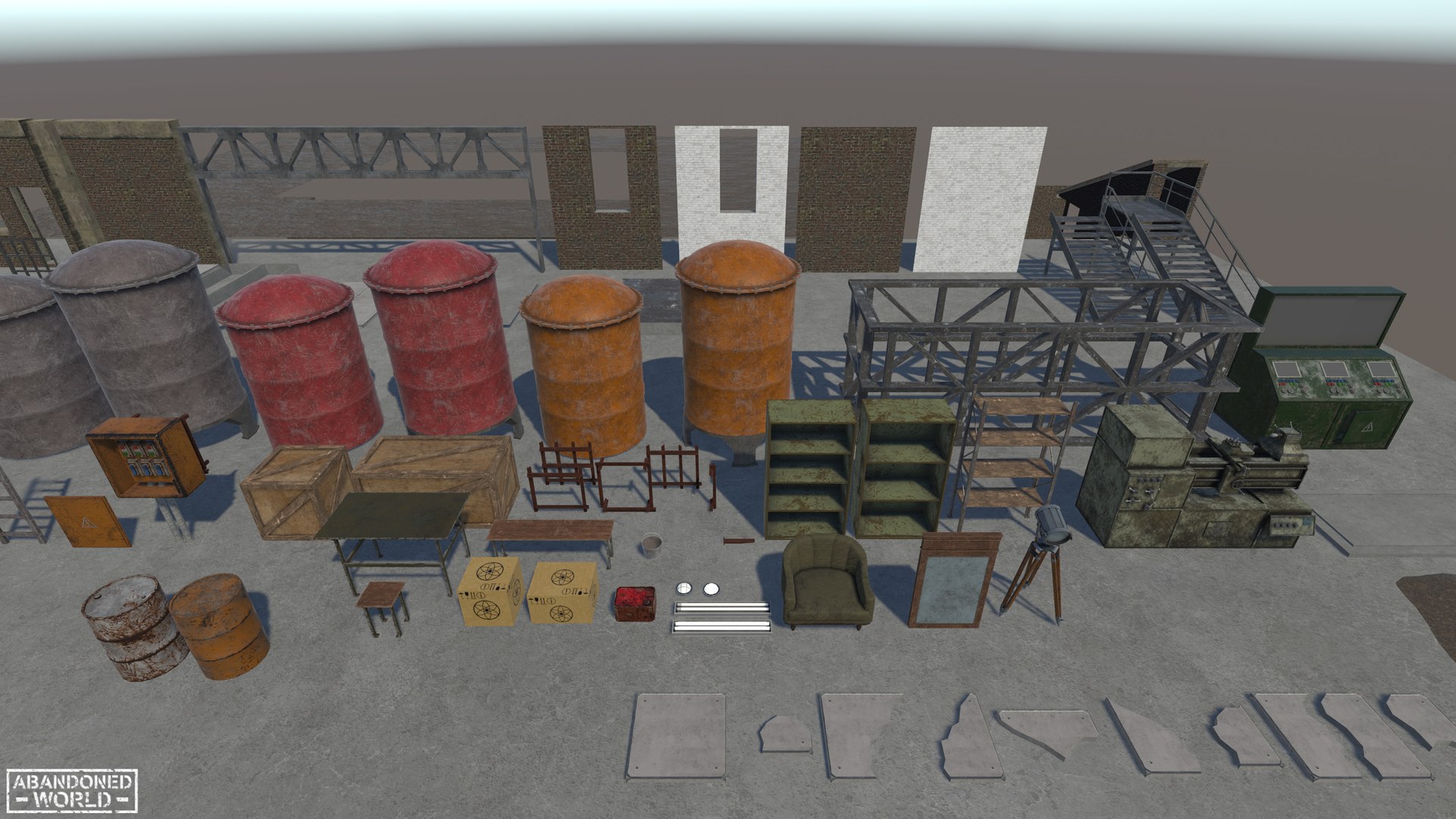 3D Modular Industrial Building For Unity - TurboSquid 1862543