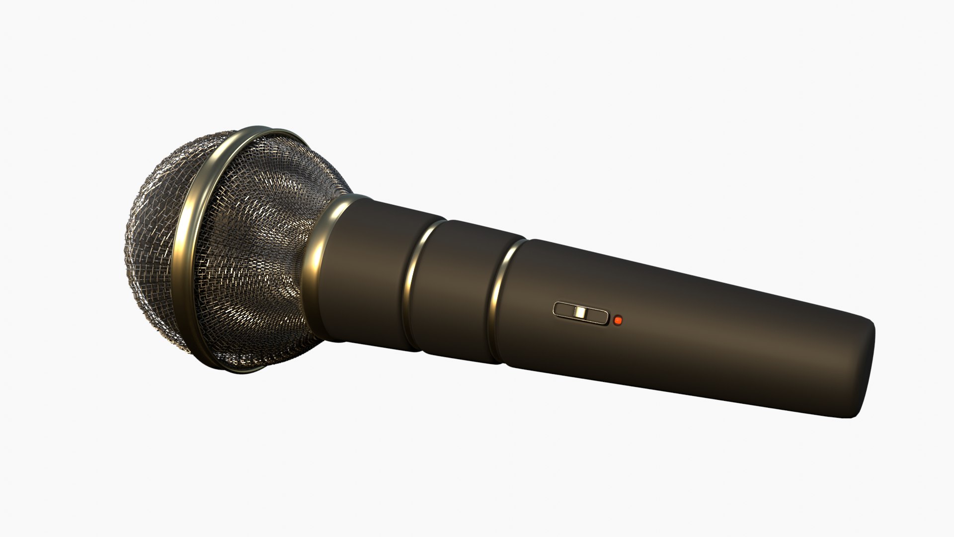 Black Gold Microphone 3D Model - TurboSquid 2201339