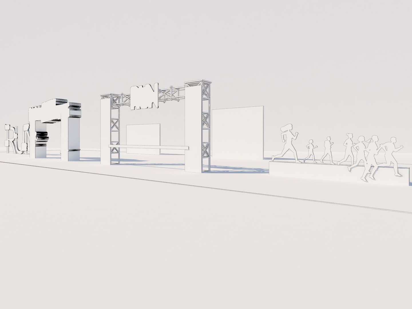 Marathon Competition Showcasing Jumping Steps Showcasing The Layout Of ...