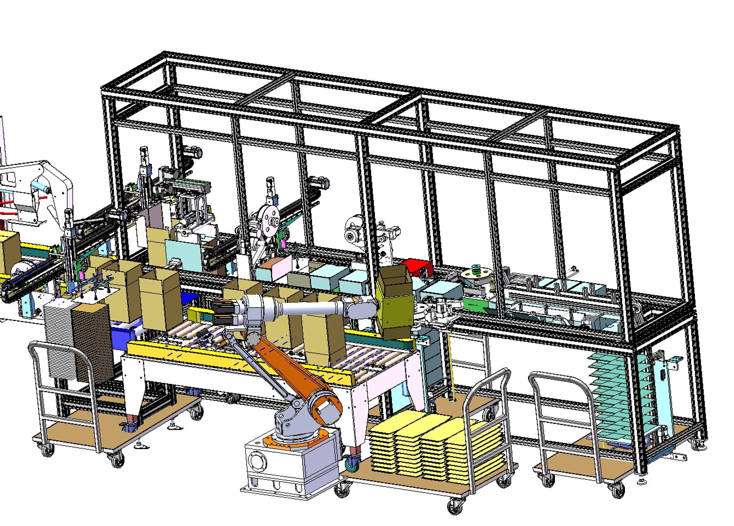 3D Packaging Machine Production Process Line - TurboSquid 2152926