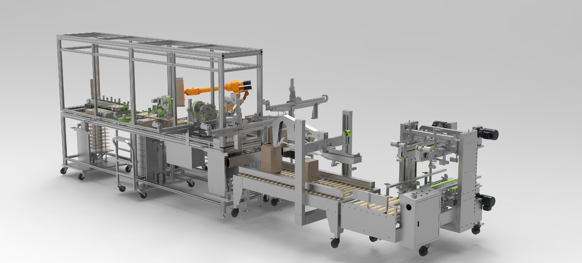 3D Packaging Machine Production Process Line - TurboSquid 2152926
