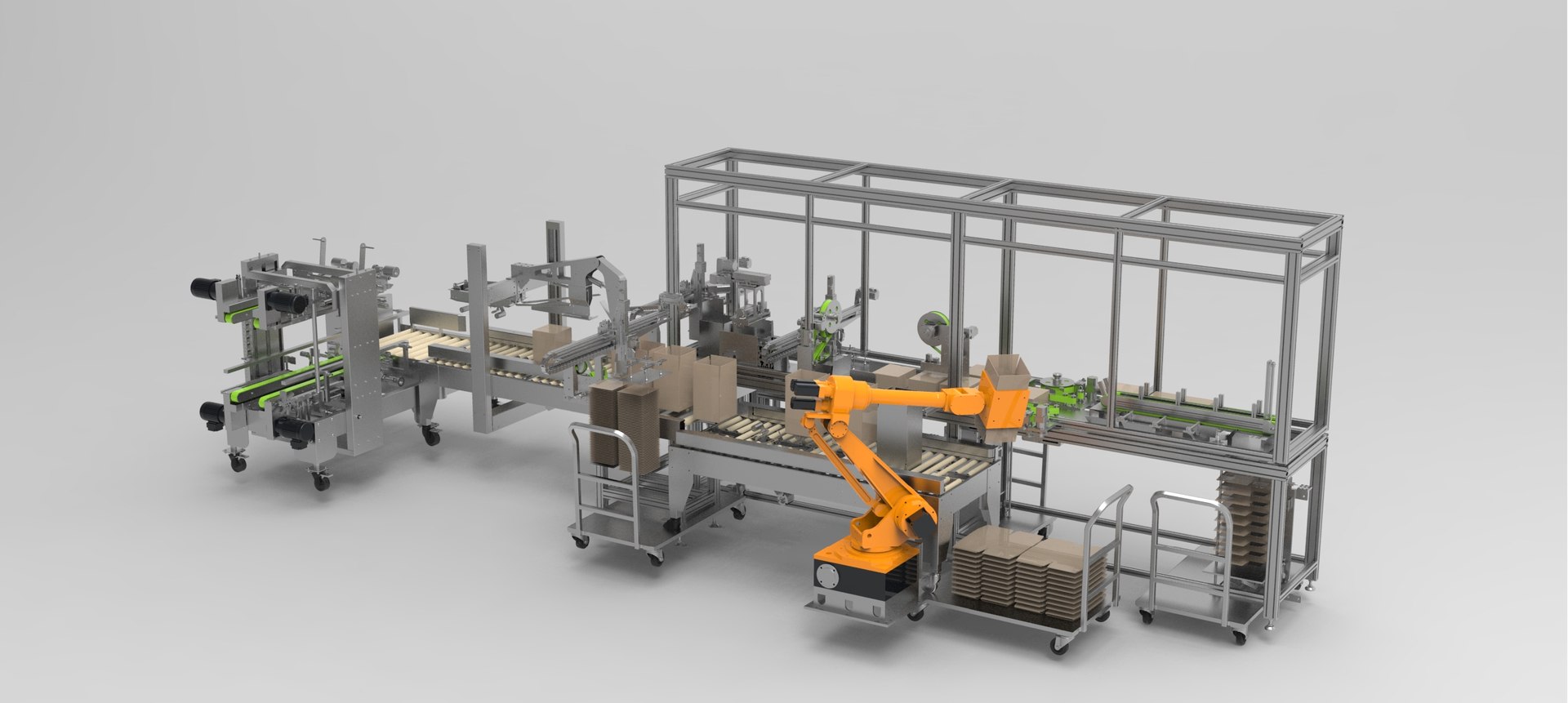 3D Packaging Machine Production Process Line - TurboSquid 2152926