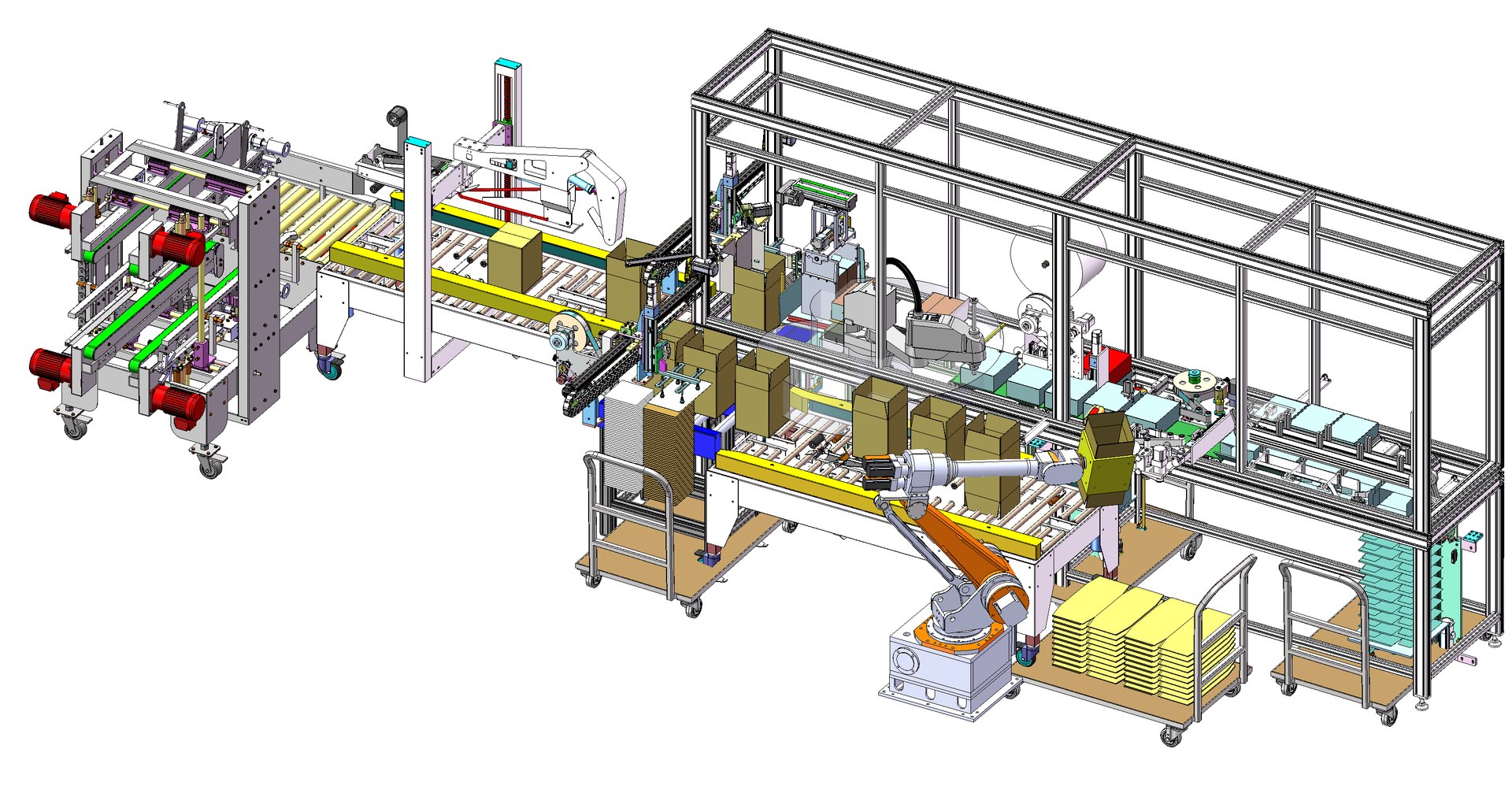 3D Packaging Machine Production Process Line - TurboSquid 2152926