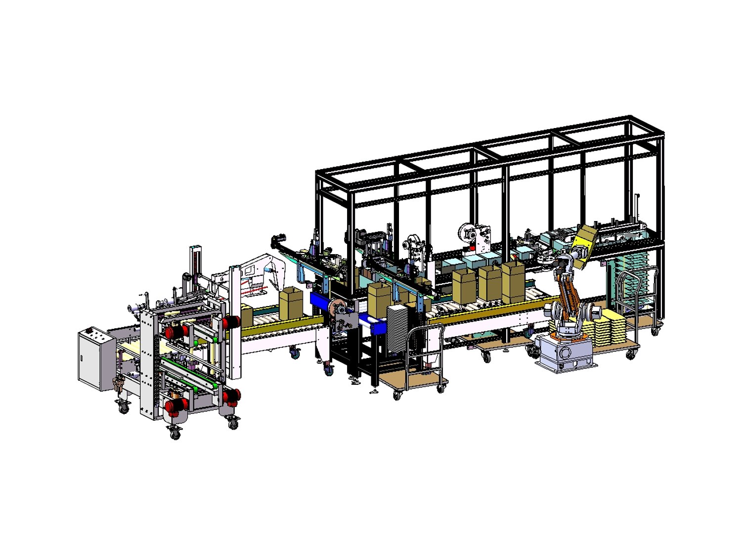 3D Packaging Machine Production Process Line - TurboSquid 2152926