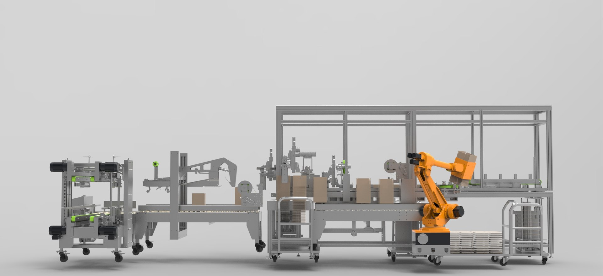 3D Packaging Machine Production Process Line - TurboSquid 2152926