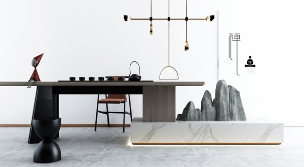 New Chinese style tea making table and chair model 3D 모델 - TurboSquid ...