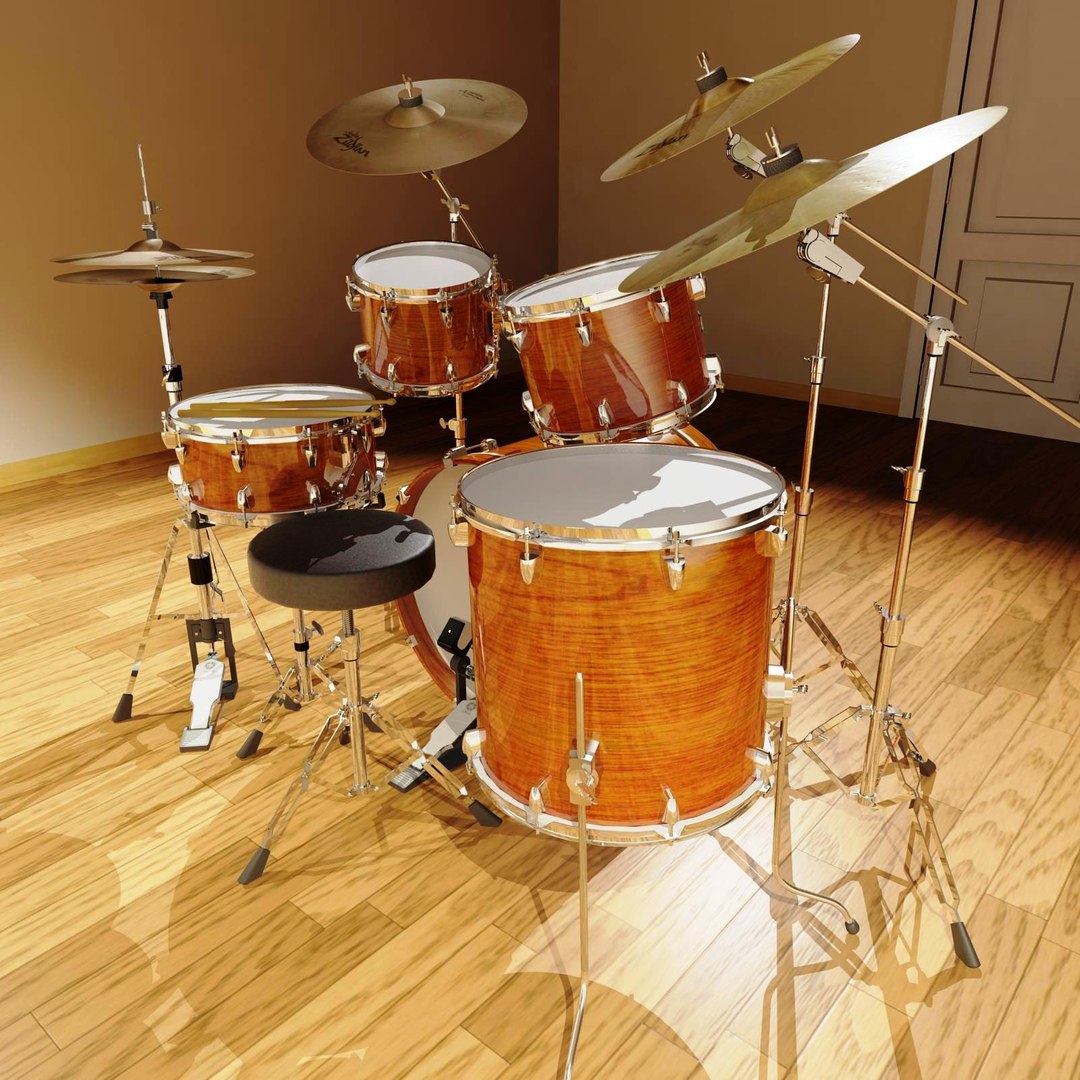 3d yamaha live custom drum set model