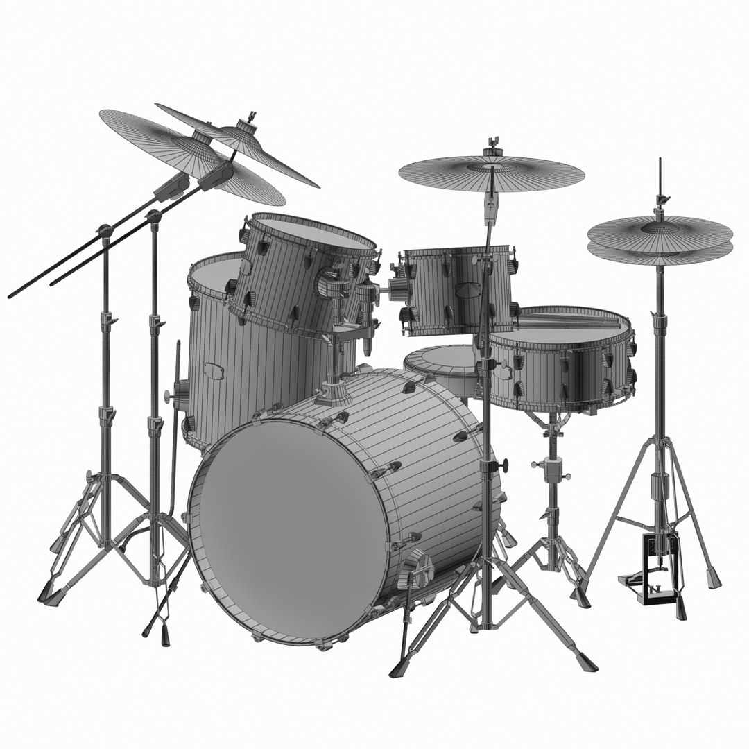 3d yamaha live custom drum set model