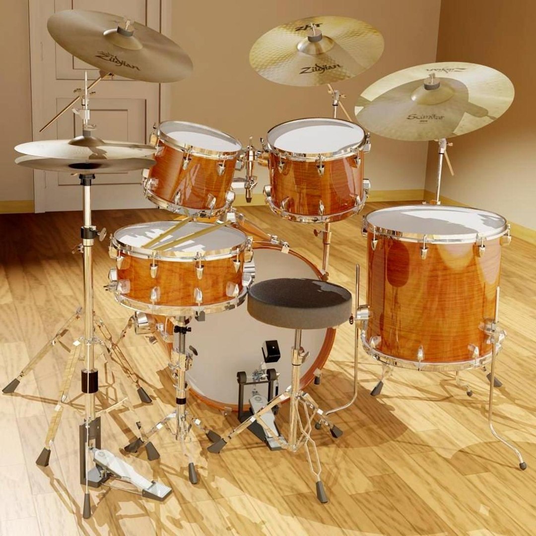 3d yamaha live custom drum set model