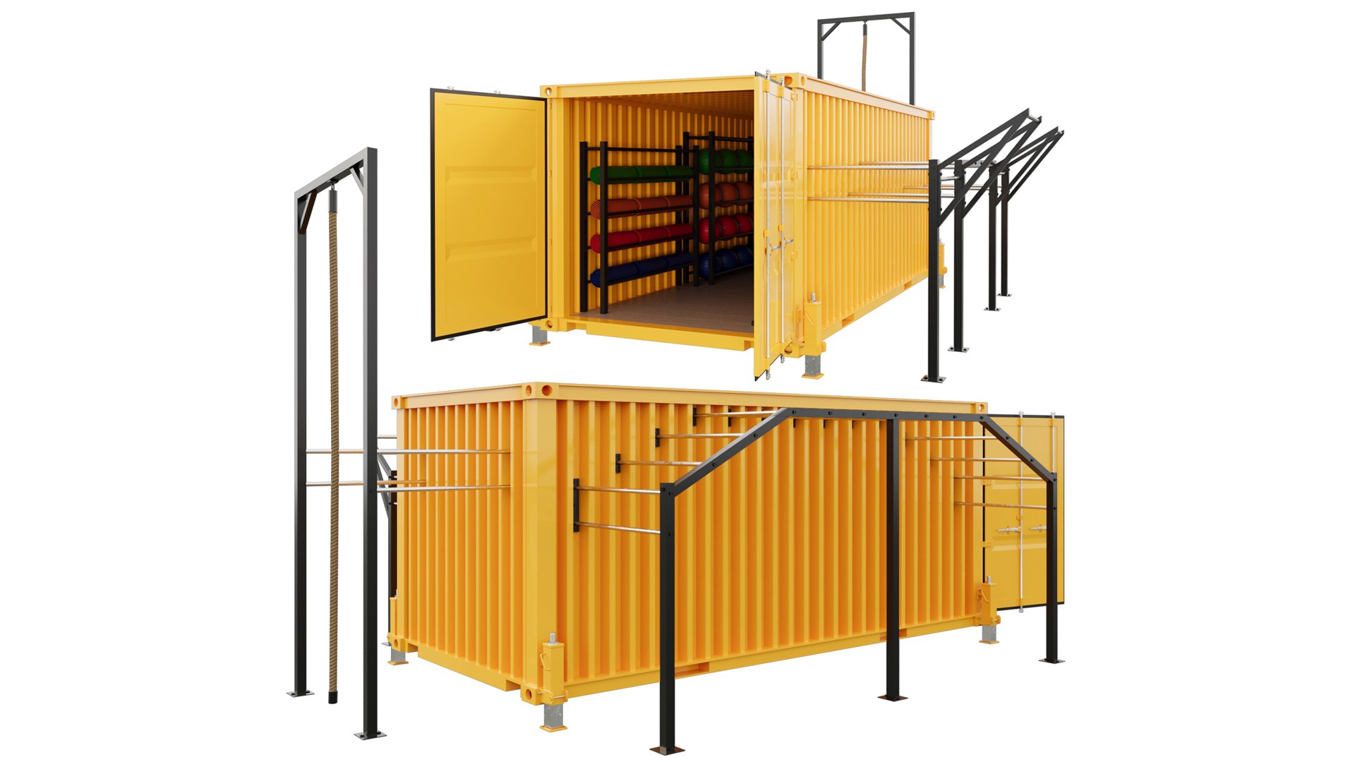 Street Workout In Sea Container 1 3D Model - TurboSquid 2074794