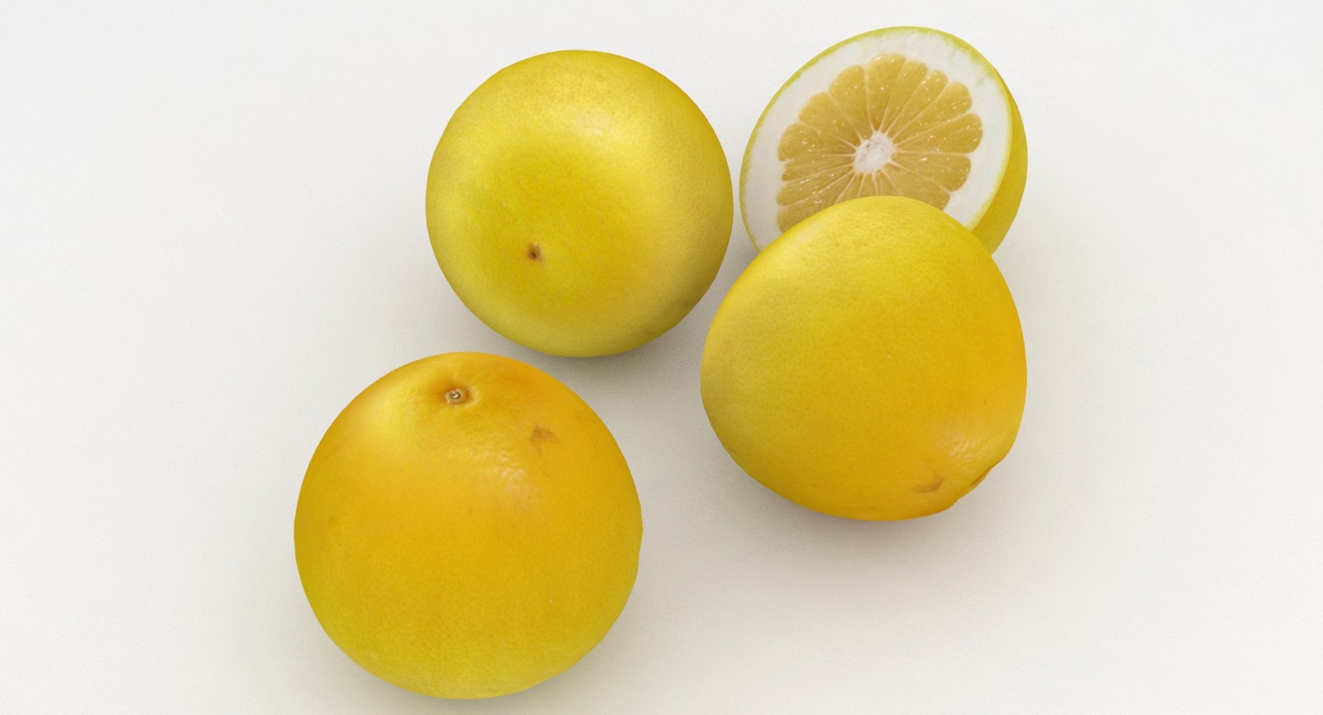 3D Yellow Grapefruit - TurboSquid 1198432